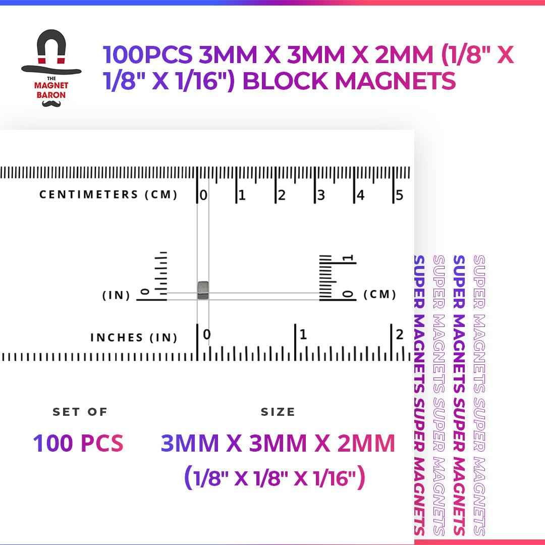 100pcs 3mm x 3mm x 3mm (Approximately 1/8" x 1/8" x 1/8") Block Cube M ...